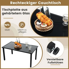 Costway 4 ks. Olyrattan Gartenmöbel Set inkl. 2 Stühlen a Bank a Tisch – černý