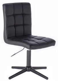 LuxuryForm DESIGN Otočná židle TOLEDO na černém kříži - černá