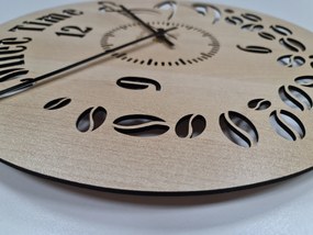 dřevo života Nástěnné hodiny COFFEE TIME Barevný vzor: Třešeň, Velikost hodin: 40x40