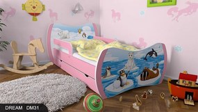 Dětská postel Dream vzor 31 140x70 cm růžová