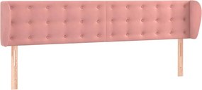 Čelo postele typu ušák růžová 203x23x78/88 cm samet 3117649
