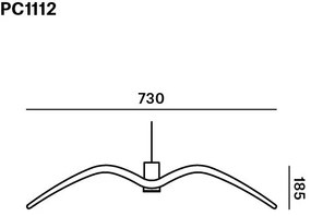 Brokis PC1112 Night Birds Exterior, závěsné svítidlo z ručně zpracovaného skla, 6,5W LED, triplex opal BROKISGLASS mat, délka 73cm, IP54