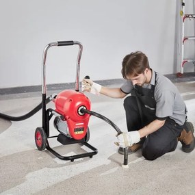 Stroj na čištění odtoku 36,6 m × 3 cm 1100 W sekční hadí šnek s ručním podavačem