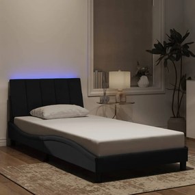 Rám postele s LED osvětlením bez matrace Hanko černý 100 x 200 cm samet 3213765