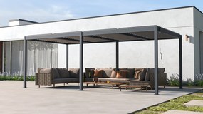 Hliníková bioklimatická pergola s lamelami BestBerg BBP-18G / 6 x 3 m / šedá