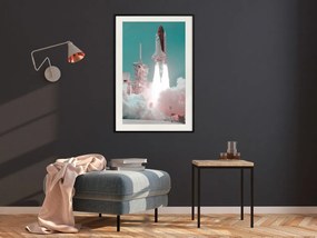 Plakát Nová éra - odstartující raketa do vesmíru, zanechávající velké množství kouře