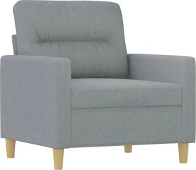 Křeslo s podnožkou světle šedé 60 cm textil 3201065