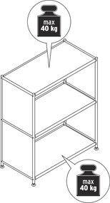 Tchibo - Kovový regál »Cn3« se 2 policemi - barva: bílá