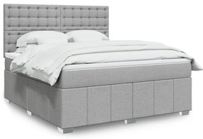 Box spring postel s matrací světle šedá 180 x 200 cm textil 3294061