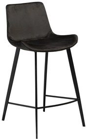 OnaDnes -20% ​​​​​Dan-Form Antracitově šedá sametová barová židle DAN-FORM Hype 65 cm