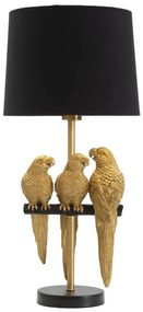 Stolní lampa Mauro Ferretti Parrots Big, 30x30x62,5 cm, černá/zlatá