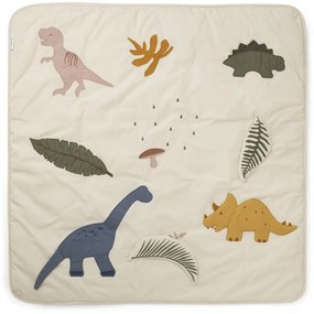 LIEWOOD Hrací deka pro děti Dino Dark Sandy Mix - 110×110 cm, béžová barva, textil