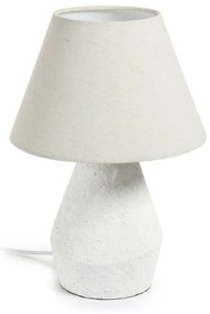 Bílá stolní lampa s textilním stínidlem (výška 43 cm) Noara – Kave Home