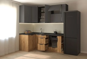 Sada 1.22x2.2 vrch Antracit / Grafit, spodek Dub kraft zlatý Leo