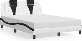 Rám postele Viana bez matrace bílý a černý 140 x 200 cm umělá kůže 3208102