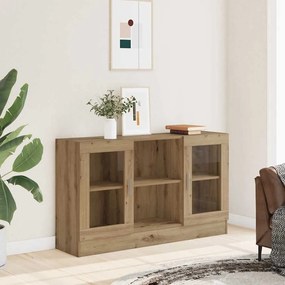 vidaXL Prosklená skříň 120 x 30,5 x 70 cm dřevotříska [815628] Barva: dub artisan
