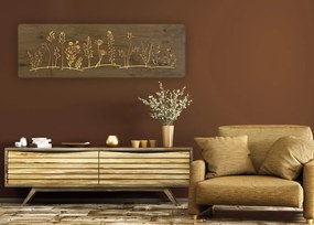 Li-Go "Louka dlouhá" světelný obraz s baterií 120x40cm varianta ovládání: manuál/pohybové čidlo, provedení povrchu: dub