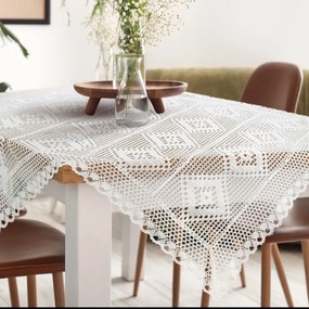 EUROFIRANY AŽUROVÝ UBRUS OLIVIA 85X85 CM BÍLÝ