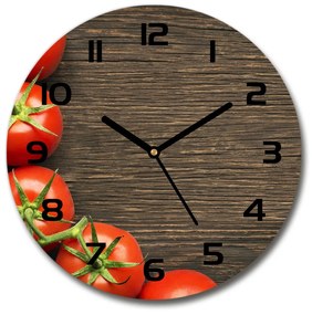 Wallmuralia Skleněné hodiny kulaté Rajčata na stromě fi 30 cm