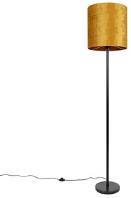 Klasická stojací lampa černý odstín zlatá 40 cm - Simplo