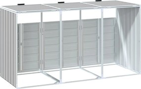vidaXL Box na 3 popelnice 216 x 81 x 115 cm ocel [4006182] Barva: Zelená