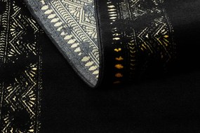 Dywany Łuszczów Běhoun Gloss 408C 86 geometric black/gold Rozměry koberců: 70x300