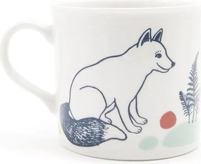 Porcelánový hrnek Liška na výzvědách, 250 ml – s autorským motivem lišky, český design