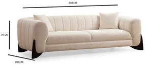 Hanah Home Třímístná pohovka SANDREO bílá 248 cm