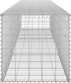 Gabionová zeď s víky z pozinkované oceli 300 x 50 x 50 cm 143591