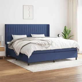 Box spring postel s matrací modrá 200x200 cm textil 3131623
