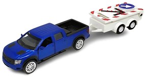 Kovový model - 1:52 Ford F-150 SVT Raptor se silničním výstražným vozíkem