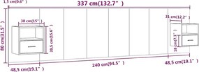 Čelo postele se skříňkami bílé kompozitní dřevo 3115764