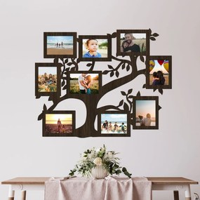 dřevo života Fotorámeček na zeď FAMILY Zvolte barvu dekoru: Wenge, Zvolte velikost celého fotorámečku (cm): 96x76