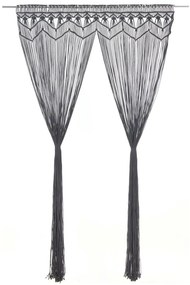 Macramé závěs antracitový 140 x 240 cm bavlna 323994