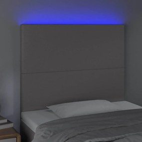 Čelo postele s LED šedé 90x5x118/128 cm umělá kůže 3122226