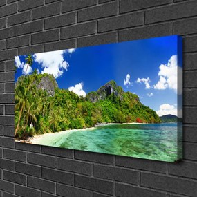 Obraz na plátně Pláž Hory Krajina 125x50 cm