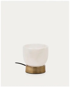 Krémová/v mosazné barvě stolní lampa (výška 17 cm) Shenli – Kave Home