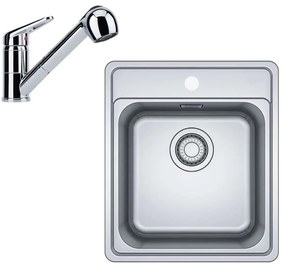 Franke - Kuchyňský set N89, nerezový dřez BCX 610-42 a baterie FC 9547.031, chrom 101.0700.672