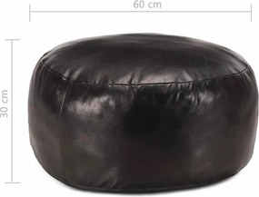 Sedací puf černý 60 x 30 cm pravá kozí kůže 248140
