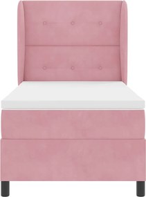Postel s boxspringem s čelo Růžová 200 x 80 cm samet 3340903