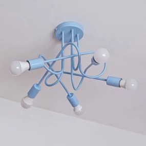 Přisazený lustr OXFORD 5xE27/15W/230V modrá