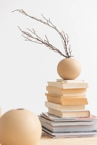 Krémová kulatá keramická váza Beige M - 18*18*18 cm