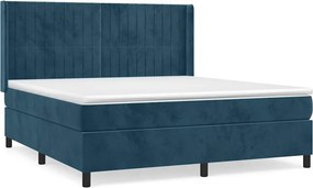 Box spring postel s matrací tmavě modrá 160x200 cm samet 3132811