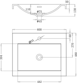 design umyvadlo COLOSUM G01 60 - 100cm