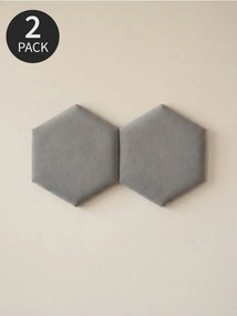 Sinsay - Čalouněné šestihranné stěnové panely 2 pack - šedá