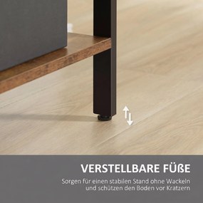 HOMCOM 4-patrová knihovna s 8 úložnými prostory v industriálním stylu pro obývací pokoj, kancelář, ložnici 74x30x157,5 cm Rustikální hnědá