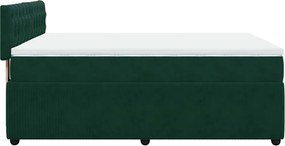 Box spring postel s matrací tmavě zelená 140x190 cm samet 3290043