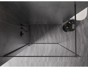 Mexen, Mexen Kioto-F sprchová stěna s rámem 130 x 202 cm, průhledná 8 mm, pistolový kov - 800-130-104-95-00