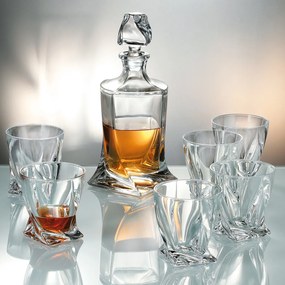 Crystalite Bohemia křišťálový whisky set Quadro 1+6