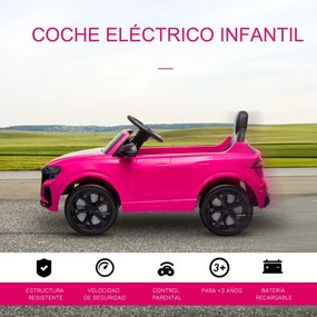 HOMCOM Dětské Elektrické Auto +3 roky Audi RS Q8 Licencované 6V Baterie 2 Motory Dálkové Ovládání MP3 Hudba Klakson Světla Max Rychlost 3km/h 101x62x…